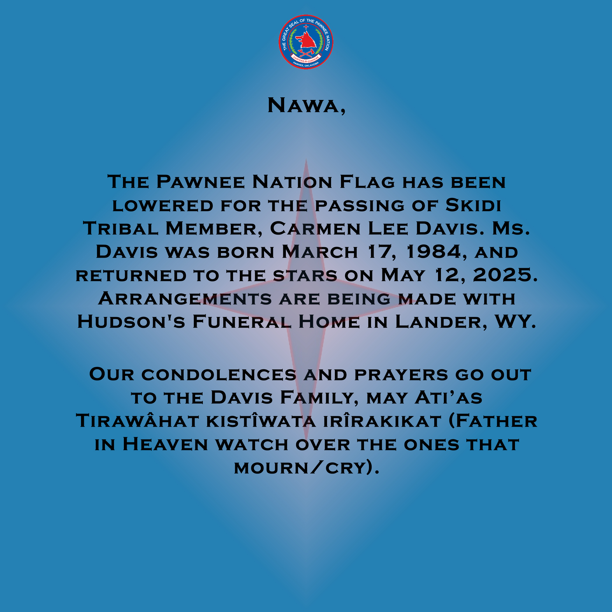 Carmen Lee Davis | Pawnee Nation