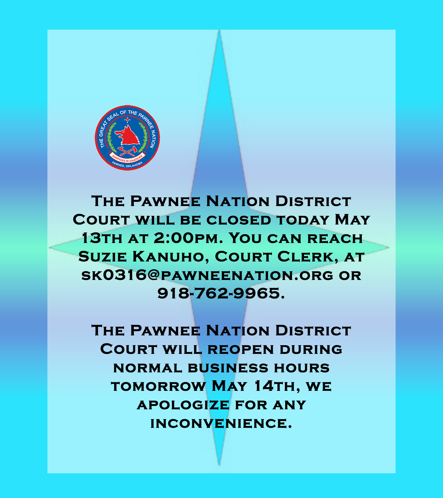 Closing Notice | Pawnee Nation