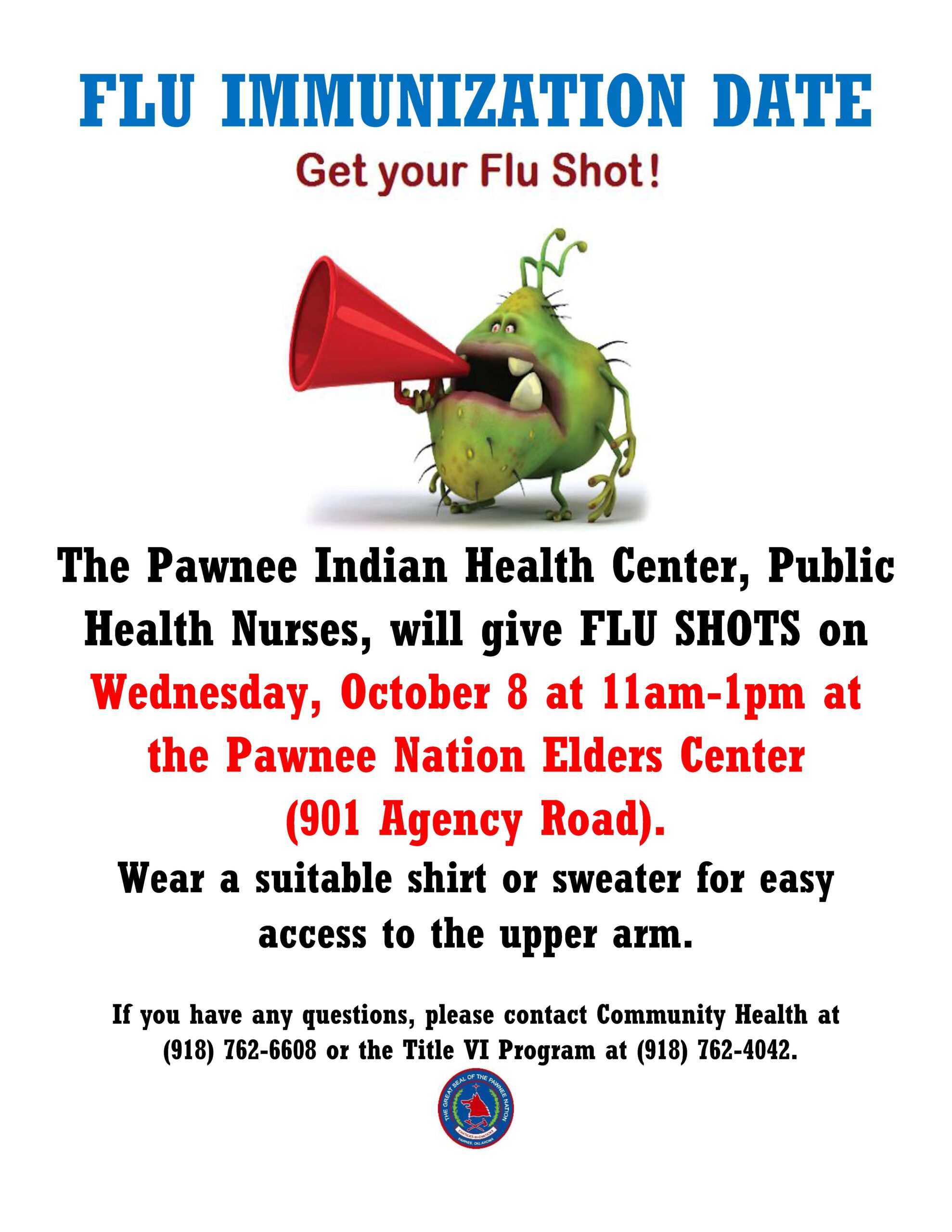 FLU IMMUNIZATIONS! Get Your Flu Shot! | Pawnee Nation of Oklahoma