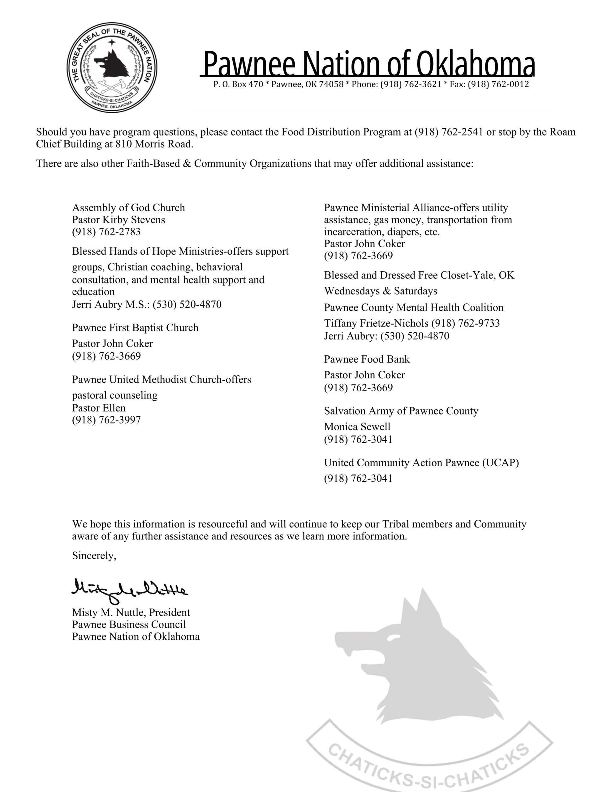 RESOURCE NOTICE—Pawnee Nation of Oklahoma Jurisdiction | Pawnee Nation ...