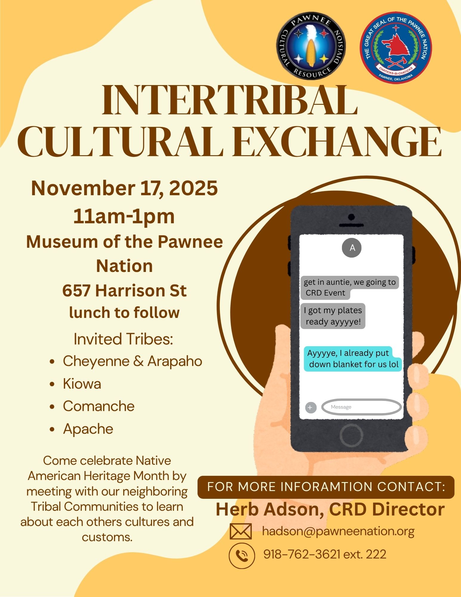 Intertribal Cultural Exchange, November 17, 2025 | Pawnee Nation of ...